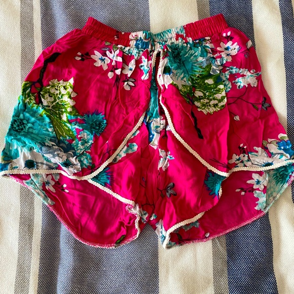 Shorts | Bright Pink Floral Shorts | Poshmark